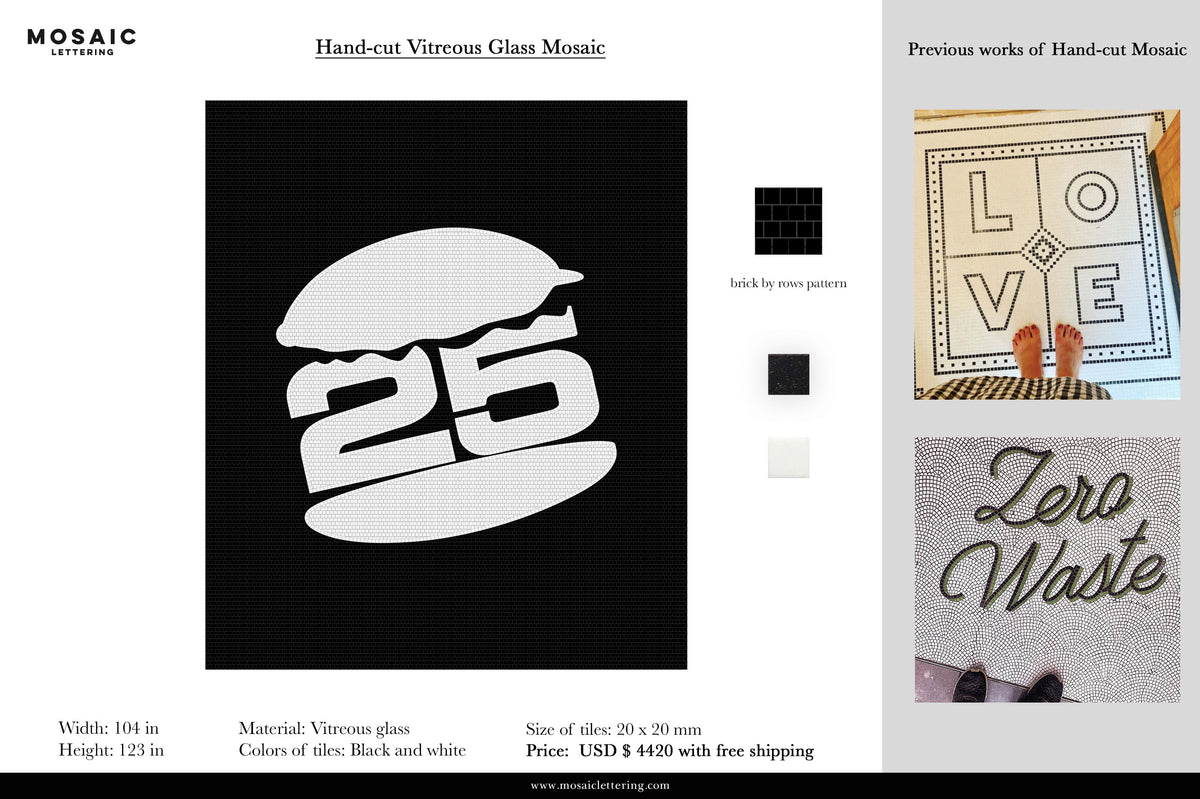 Hand-cut Vitreous Glass Mosaics (burger 25) – Mosaic Lettering