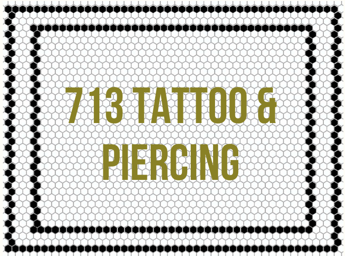 Custom Mosaic with Metallic Letterings (713 Tattoo & Piercing) – Mosaic ...