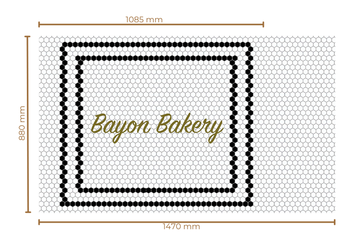 Custom Mosaic with Metallic Letters (Bayon Bakery) – Mosaic Lettering