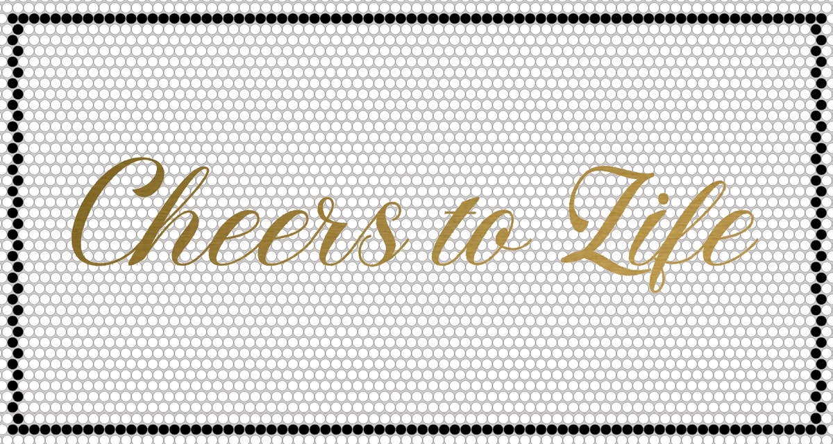 Custom Mosaic with Metallic Logo ( Cheers to life ) – Mosaic Lettering