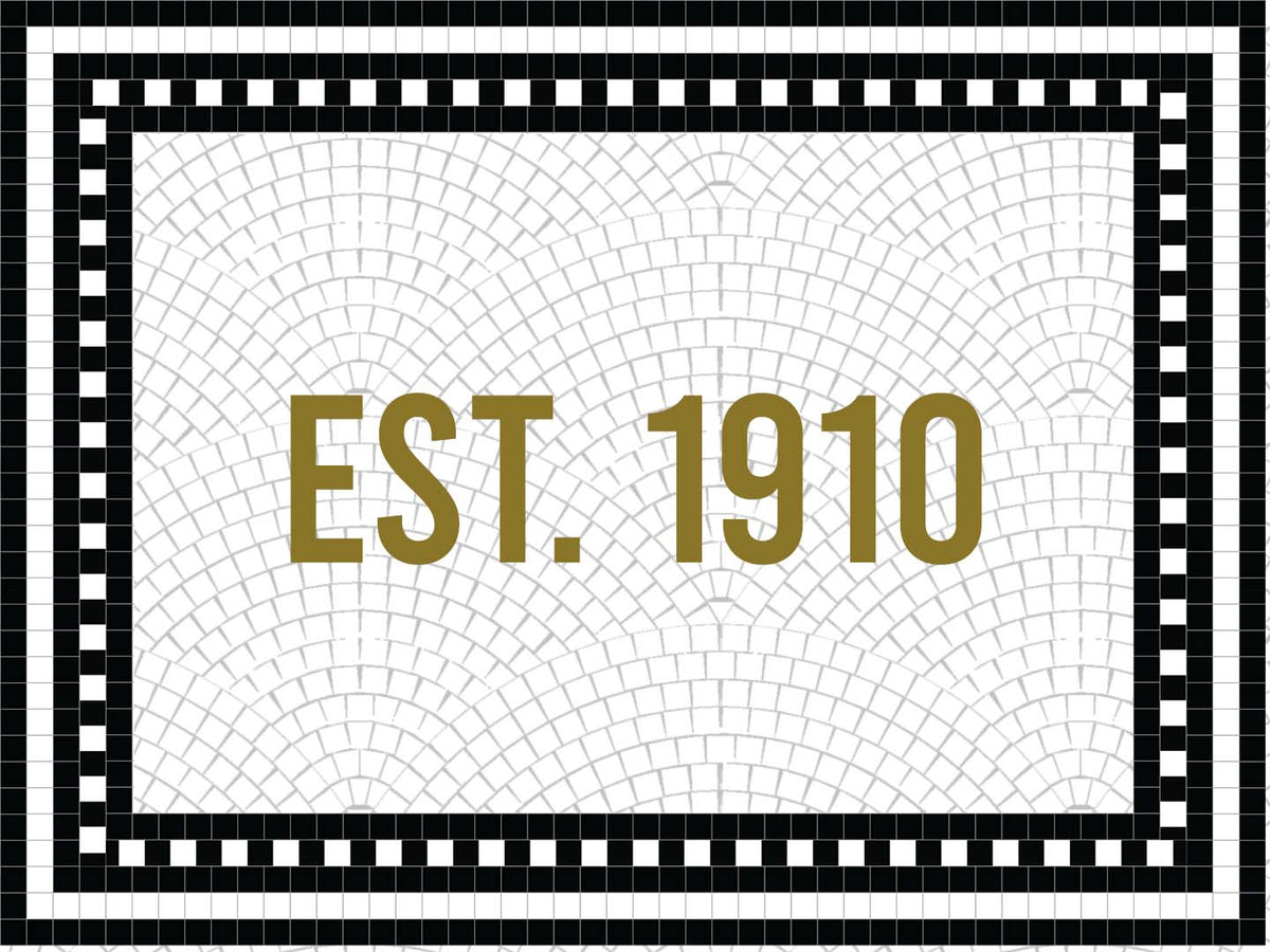 Custom Mosaic with Metallic Letterings ( Est. 1910 ) – Mosaic Lettering