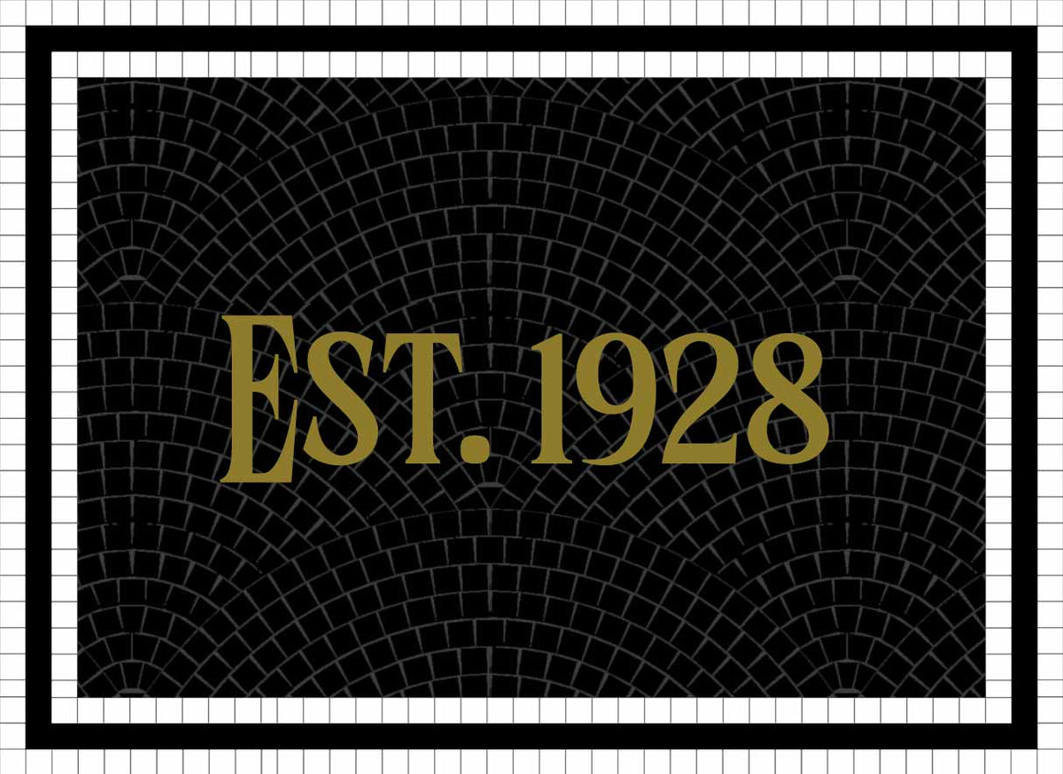 Custom Mosaic with Metallic Letterings ( est 1928 ) – Mosaic Lettering