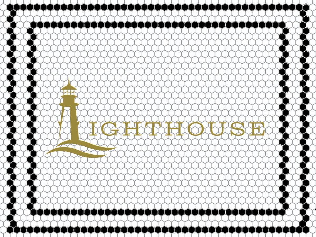 Custom Mosaic with Metallic Letters ( Lighthouse ) – Mosaic Lettering