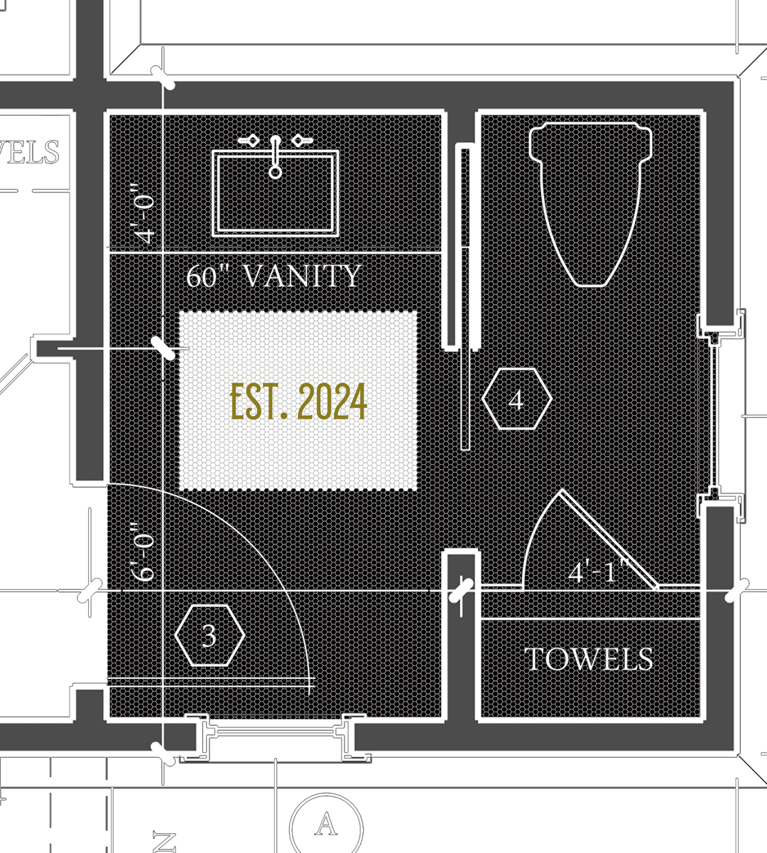 CUSTOM MOSAIC WITH METALLIC LETTERINGS (EST.2024) – Mosaic Lettering