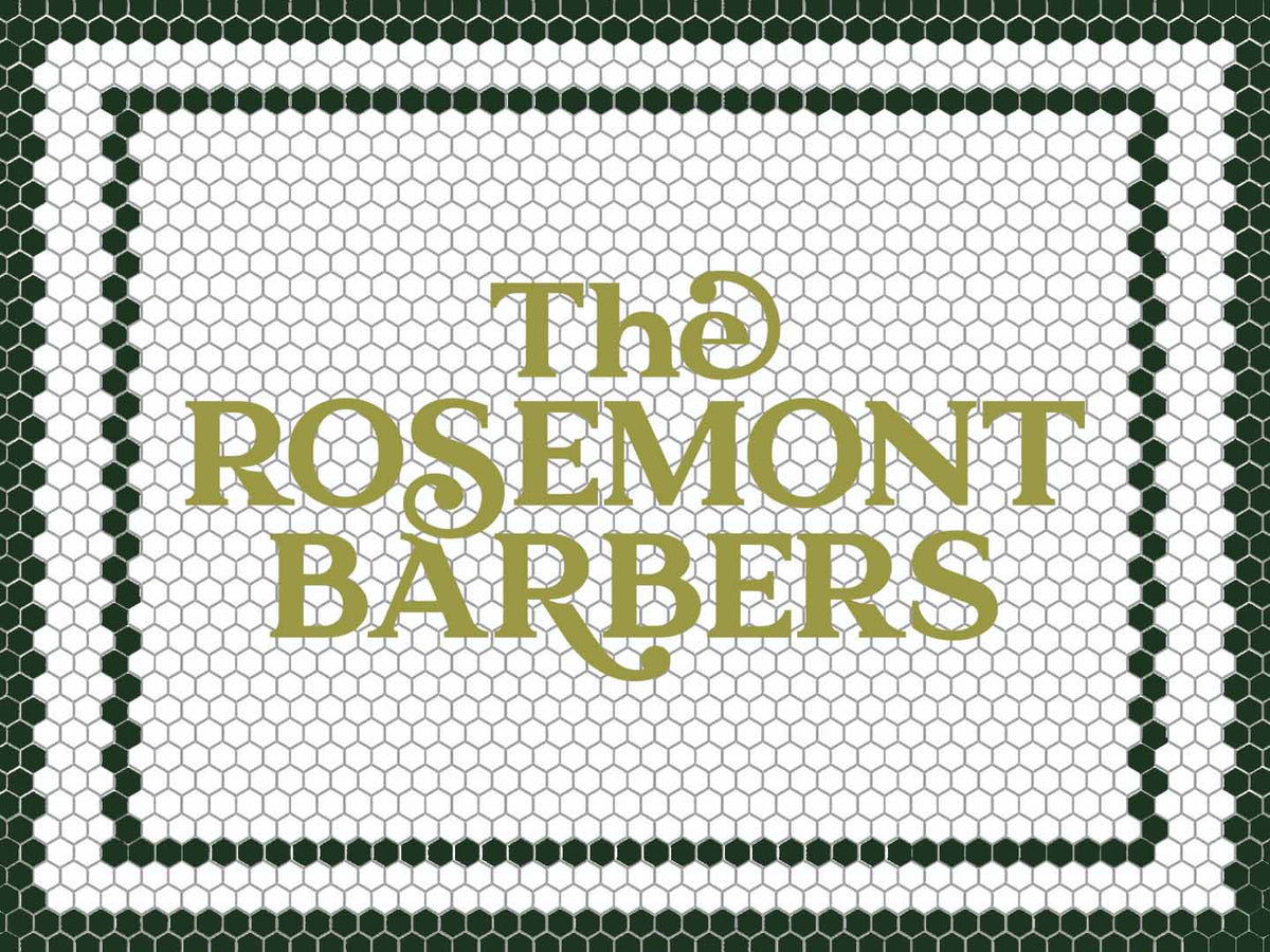 Custom Mosaic with Metallic Logo (The Rosemont Barbers) – Mosaic Lettering
